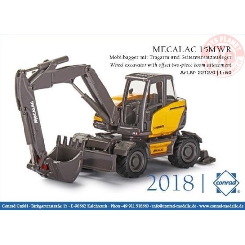 CONRAD 2208/0 MECALAC 15MWR wheel excavator offset two-piece boom ...