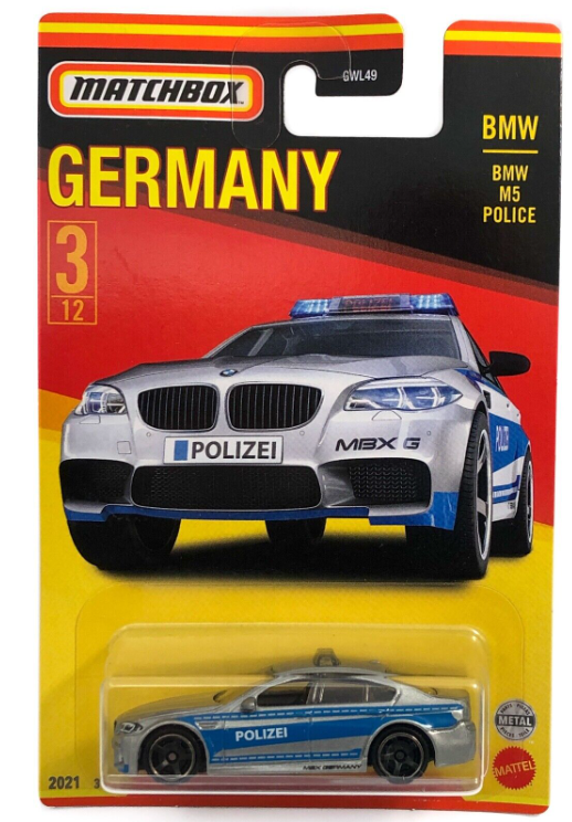 MATCHBOX GWL54 BMW M5 POLICE-MATCHBOX GERMANY 1/64 MATCHBOX