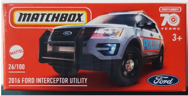 MATCHBOX HLF34 2016 FORD INTERCEPTOR UTILITY 1/64 MATCHBOX