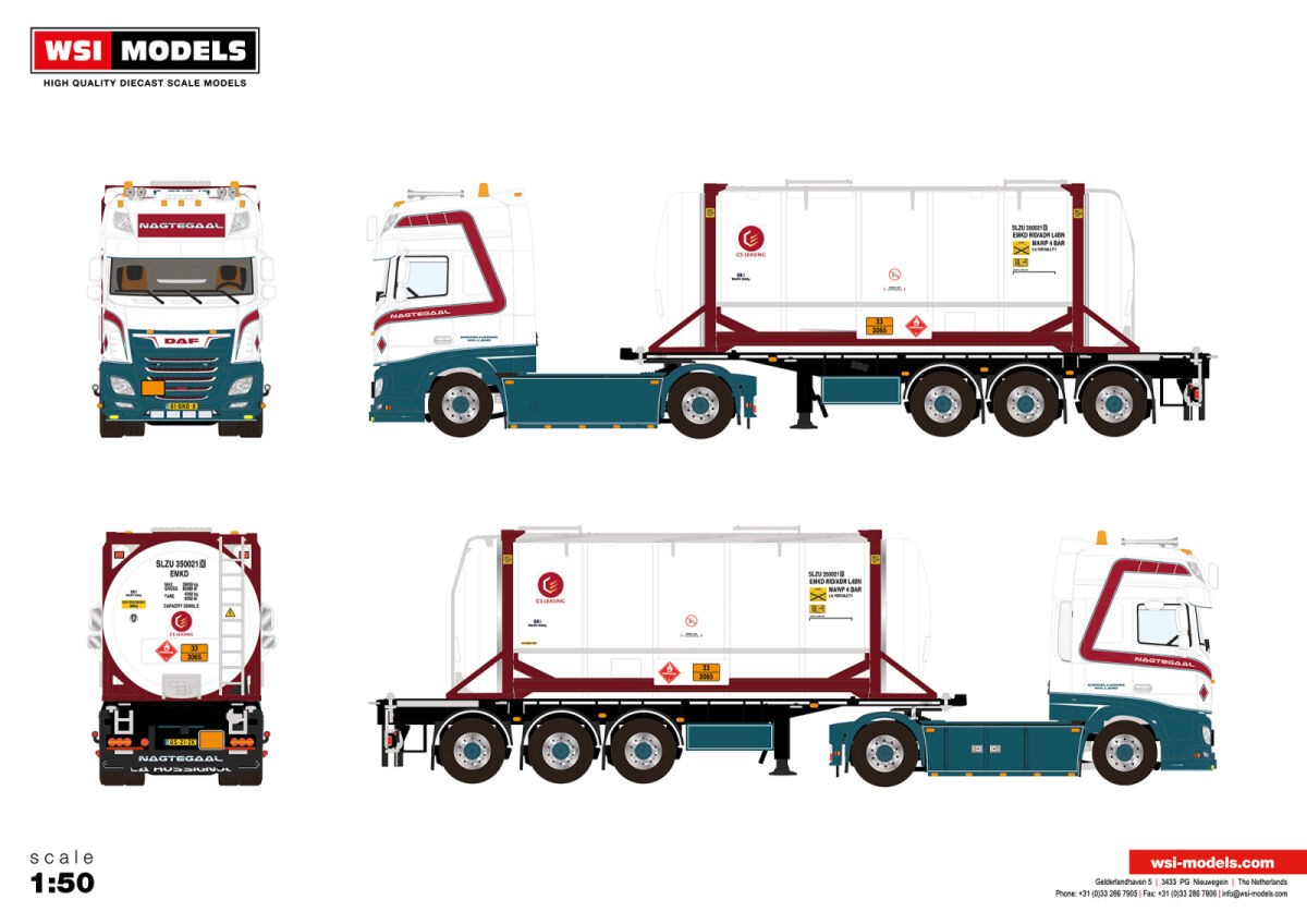 WSI 01-4297 DAF XF SUPER SPACE CAB MY2017 4X2 30FT CONTAINER TRAIL...