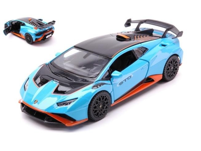 RASTAR 63800 Lamborghini Huracan STO Light Blue/Orange - 1:18 RASTAR