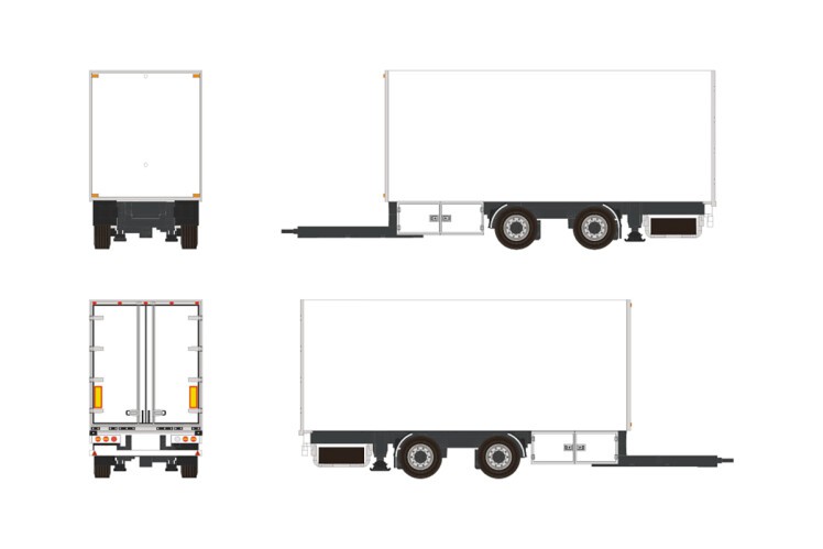WSI 03-2029 CENTRE - AXLED DRAWBAR BOX TRAILER - 2 AXLE - White Li...