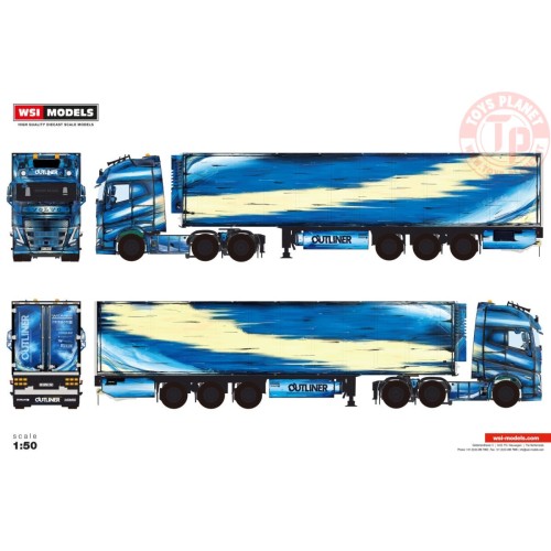 WSI 01-4814 VOLVO FH5 GLOBETROTTER XL 6X2 TWIN STEER REEFER TRAILER...