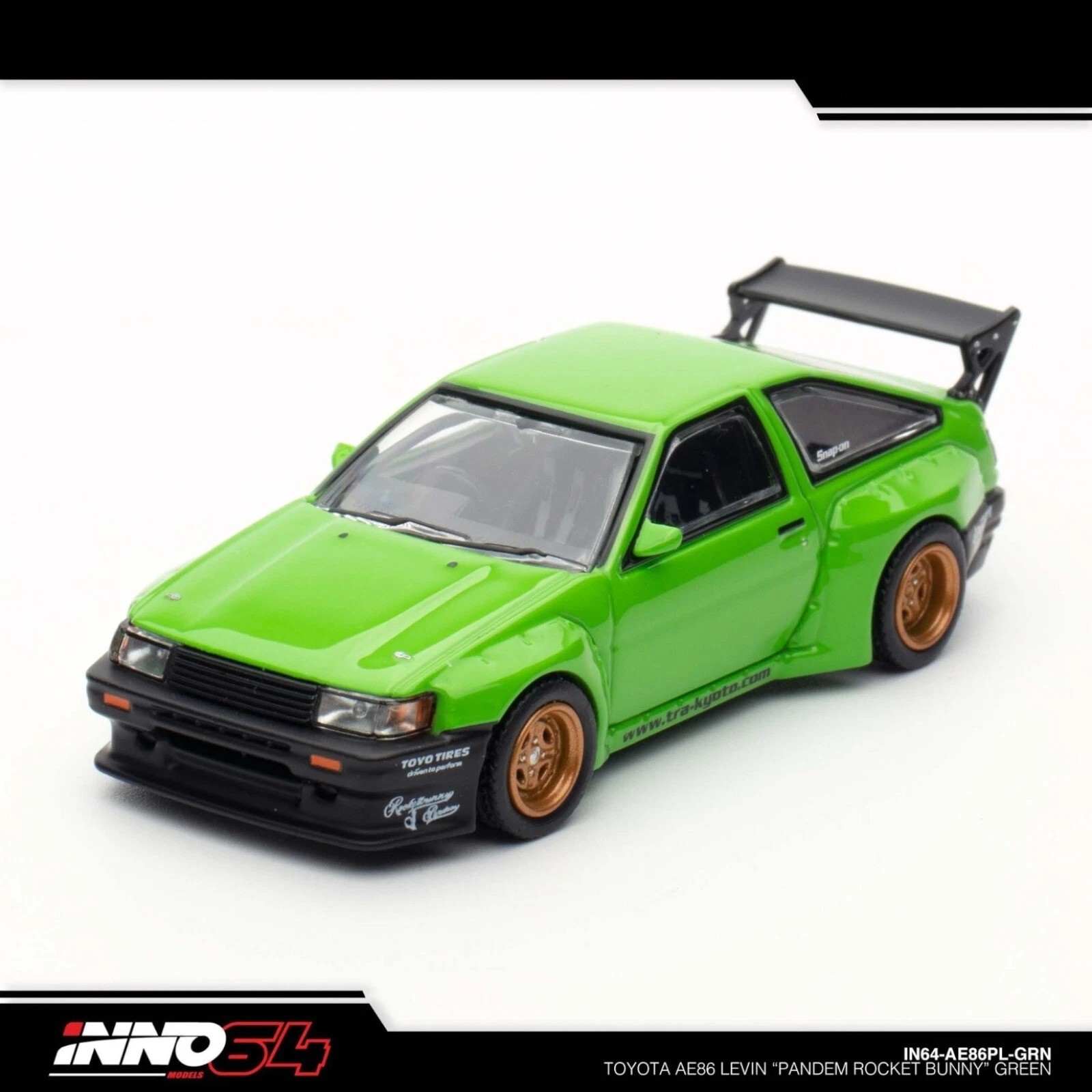 IN64-AE86PL-GRN 1/64 Toyota AE86 Levin "Pandem Rocket Bunny" verde...