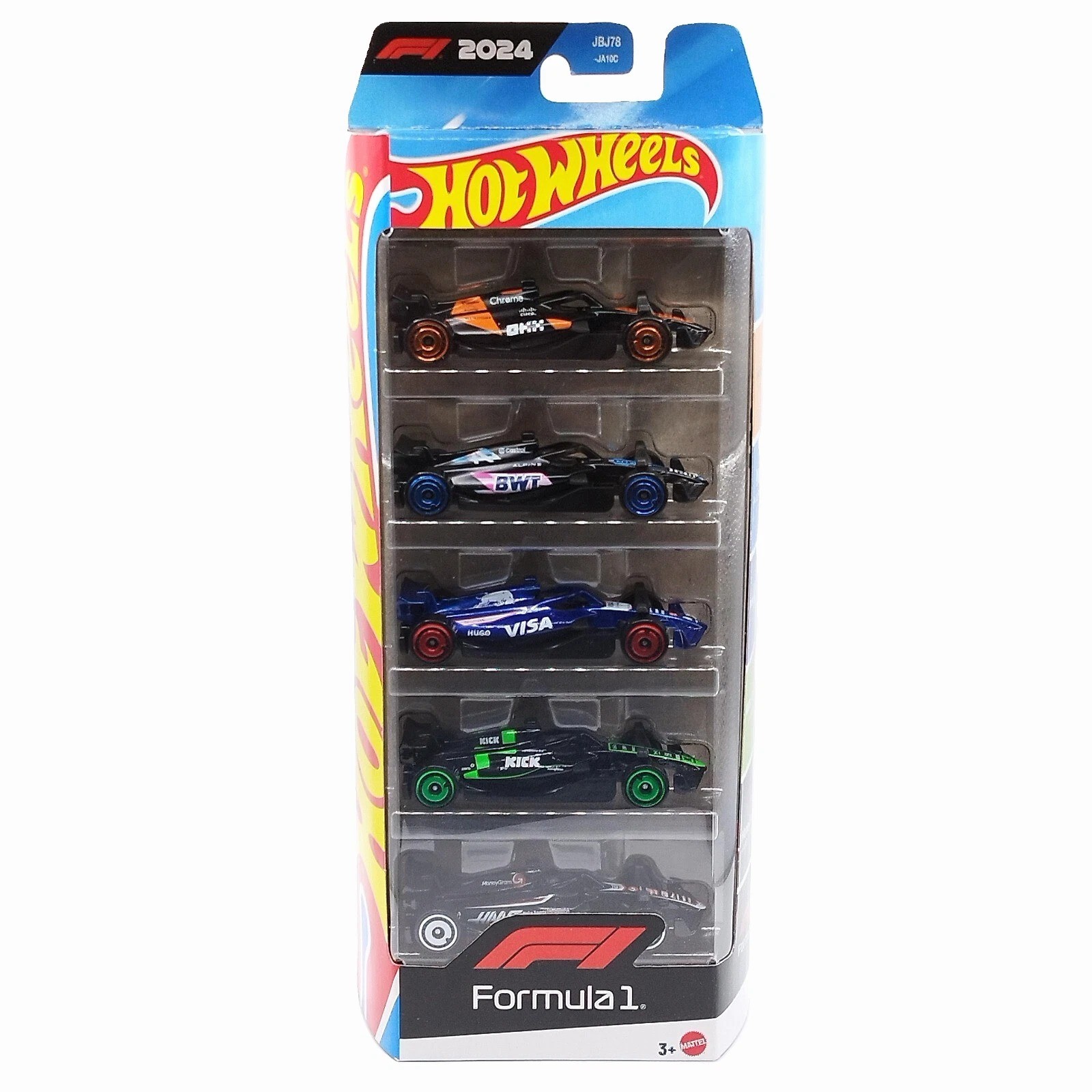 HOT WHEELS JGF58 1/64 Set 5 Formula 1 McLaren BWT Alpine Visa RB K...