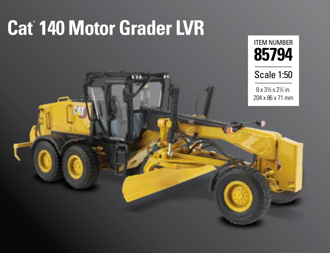DM 85974 1/50 Cat 140 Motor Grader LVR DIECAST MASTERS